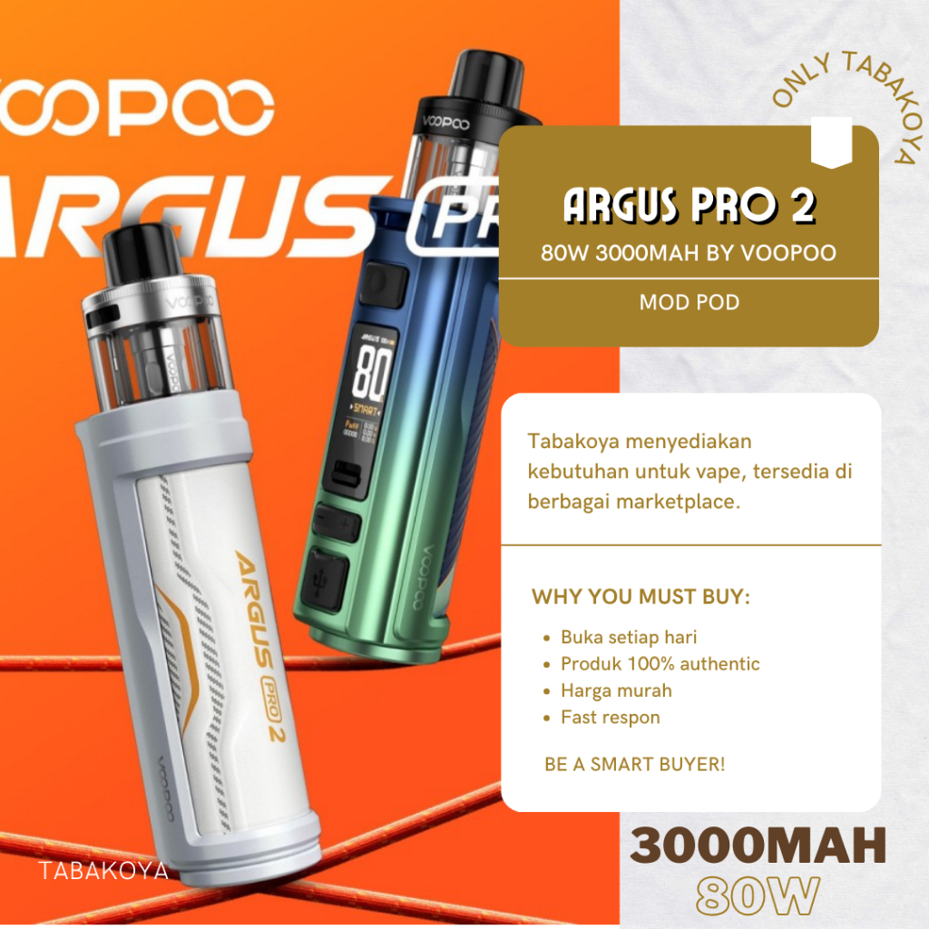 Jual VooPoo Argus PRO 2 80W Kit Pod Mod 3000mAh 100% Authentic by ...