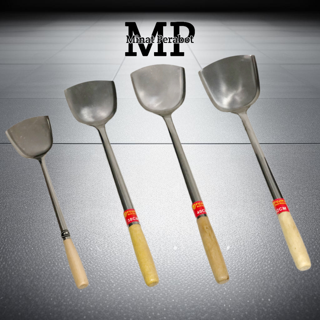 Jual SPATULA SODET STAINLESS GAGANG KAYU JUMBO PANJANG / SODET SPATULA ...