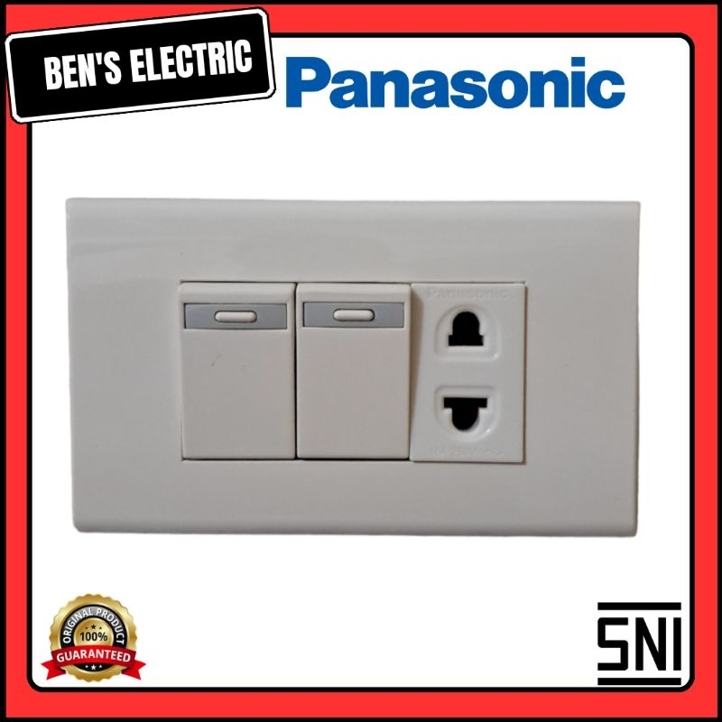 Jual Panasonic frame + 2 saklar + stop kontak box model panjang inbow ...