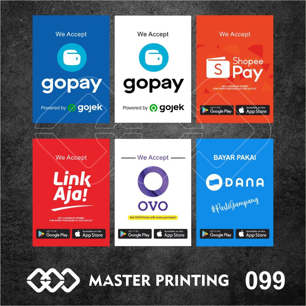 Jual 099 - Stiker E-Wallet, Sticker Vinyl, Ritrama, Premium, Tahan Air ...
