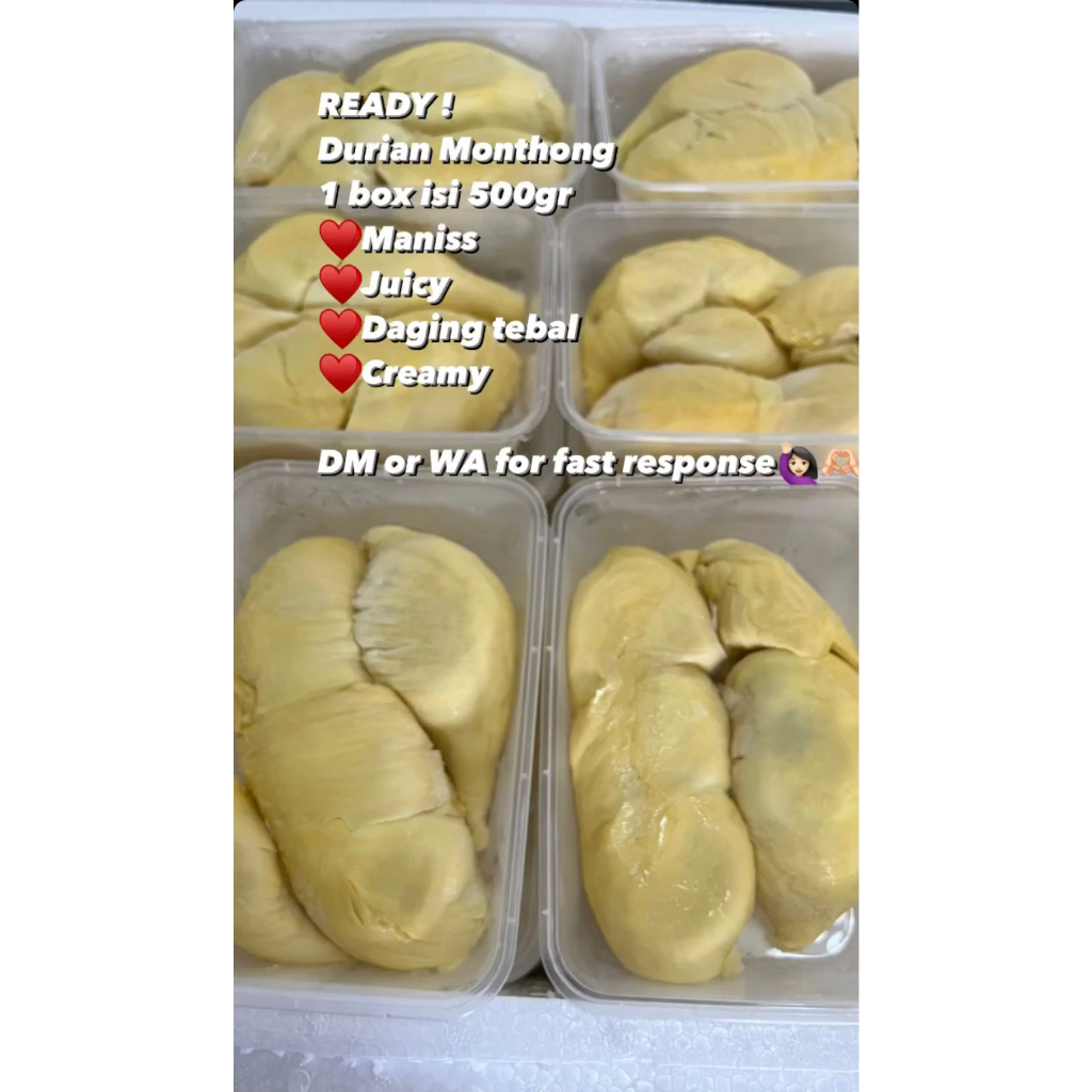 Jual DURIAN monthong / DURIAN montong 500gr | Shopee Indonesia