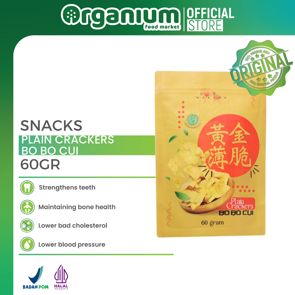 Jual Plain Crackers Bo Bo Cui ORGANIUM Snack Cemilan Kerupuk Pangsit ...