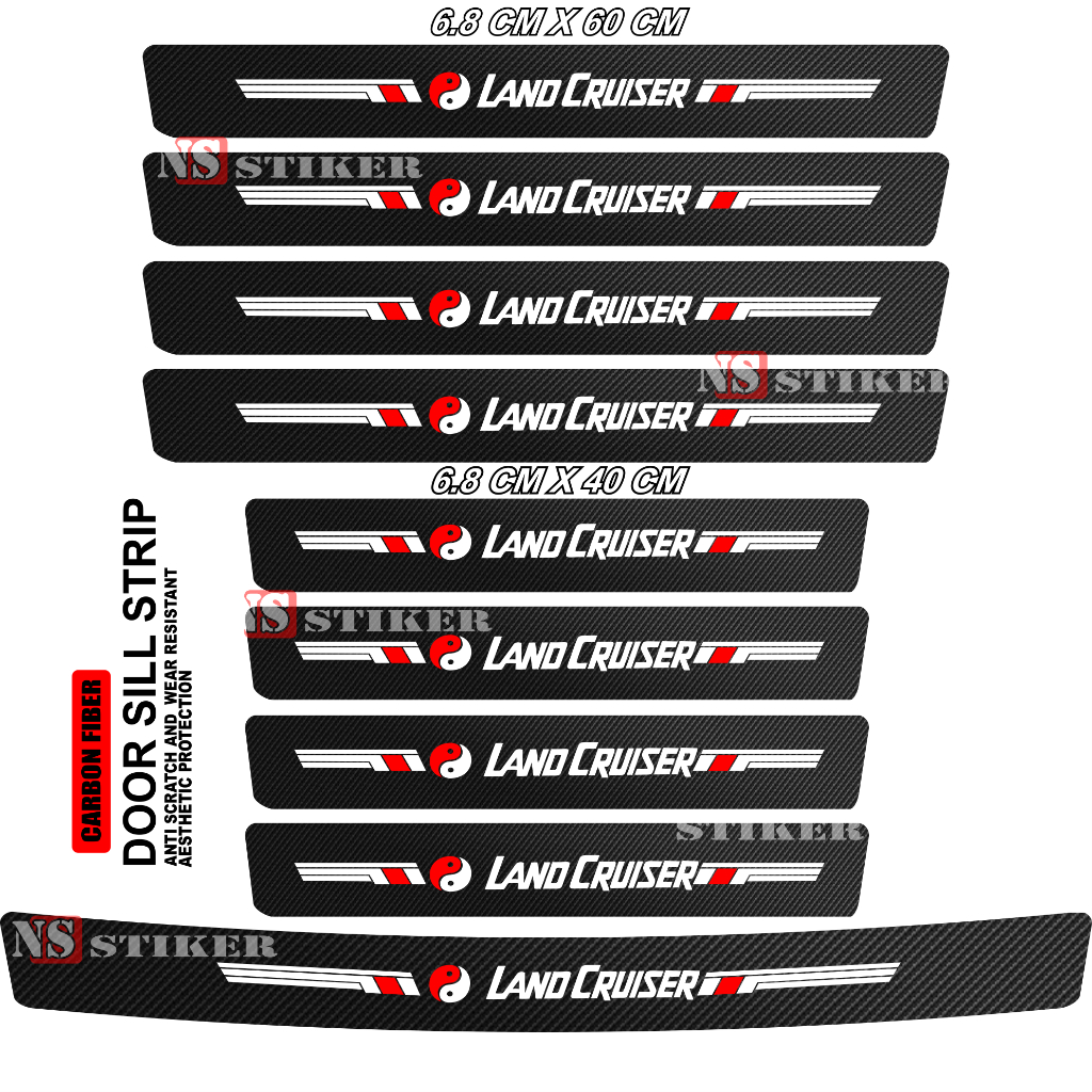 Jual 9 Pcs Stiker Pelindung Pintu Mobil Land Cruiser 3D Door Sill Plate ...