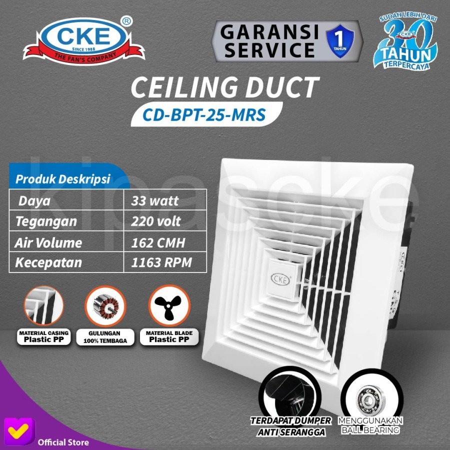 Jual Ceiling Duct CKE 10 Inch CD-BPT-25-MRS Exhaust Fan Plafon | Shopee ...