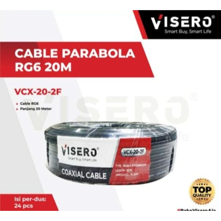 Jual Kabel Antena TV Digital VISERO 20 Meter Plus Jack Antena | Shopee Indonesia