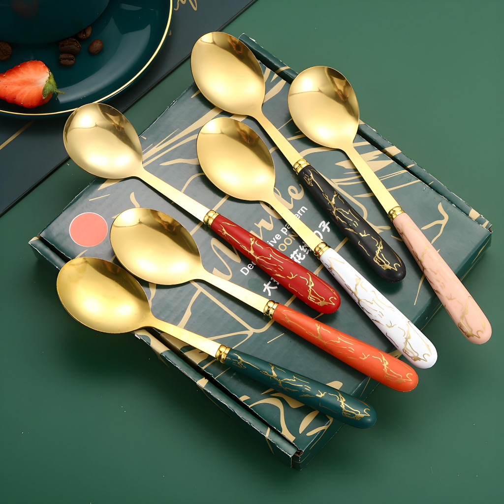 Jual SENDOK SULTAN 1 Set isi 6pcs / SENDOK MAKAN MARBEL / Sendok ...