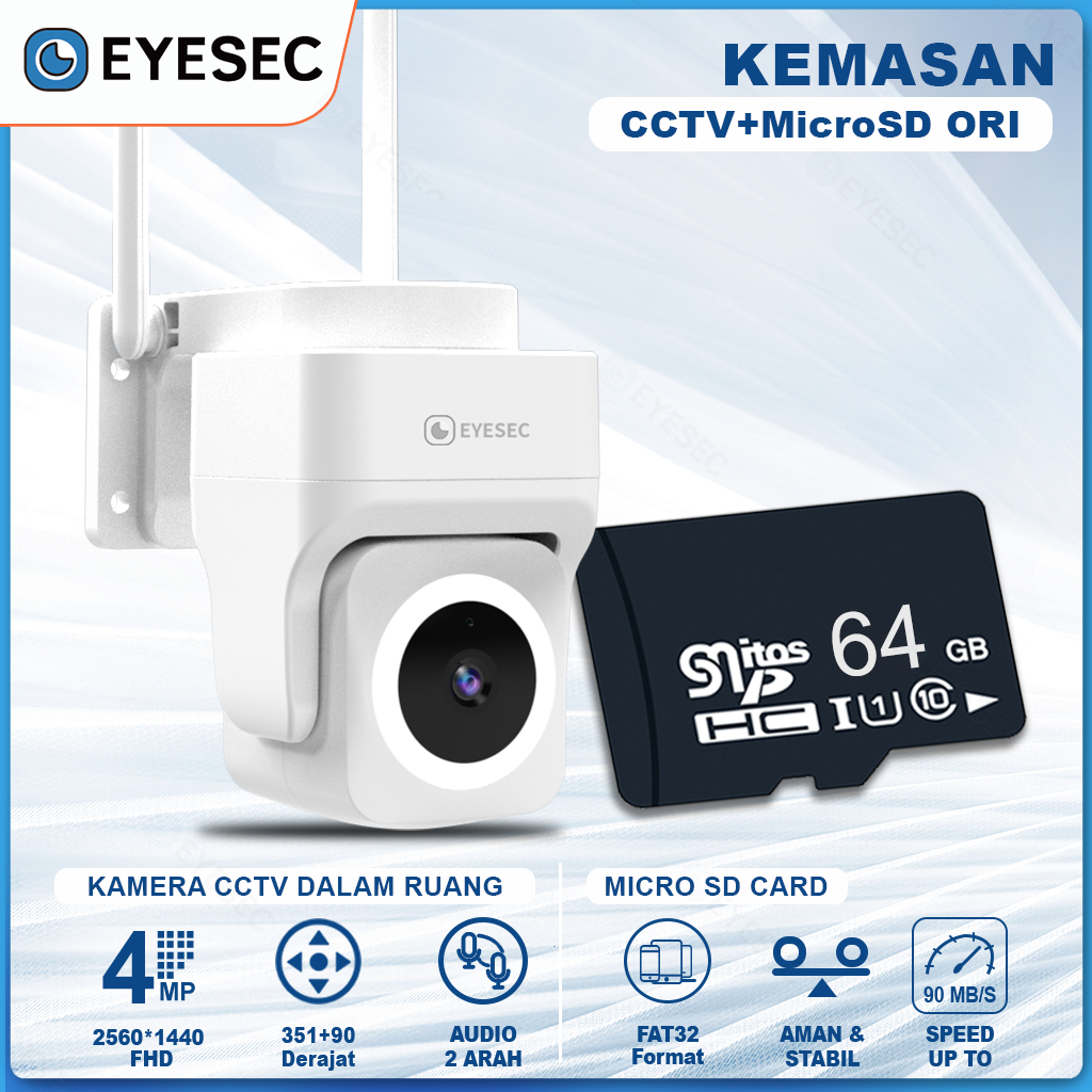 Jual EYESEC IP Kamera Outdoor CCTV Wifi 4MP Waterproof 360 Derajat 3X Zoom Optik Support Tuya ...