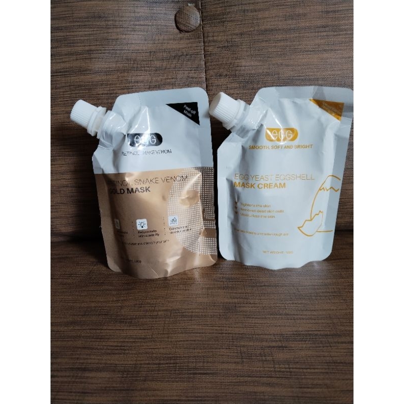Jual EGG paket new upgrade eggshell mask & Gold Mask dipake malam hari ...