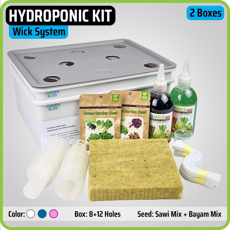 Jual Paket Pemula Hidroponik Lengkap - Hydroponic Kit Wick System - 2 ...