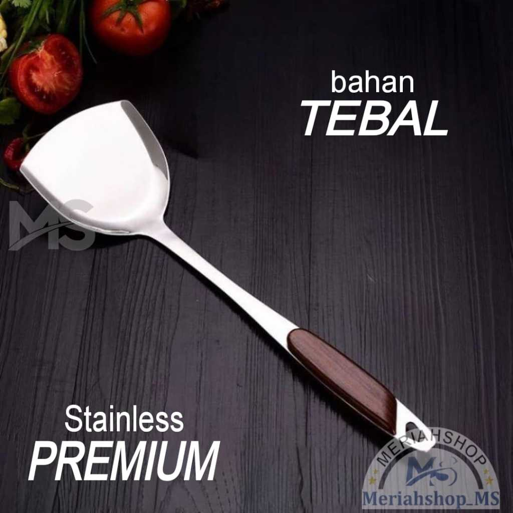 Jual MS Sendok Goreng Stainless PREMIUM bahan TEBAL Anti Karat/Panas ...
