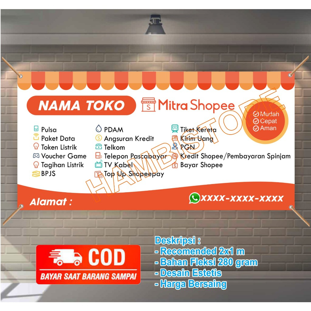 Jual Banner Spanduk Backdrop Mitra Shopee/Banner Mitra Shopeee Custome / Backdrop Mitra Shopee ...