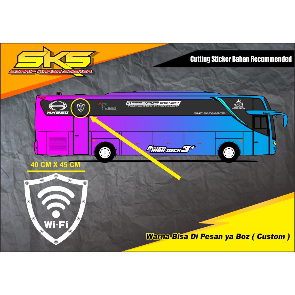 Jual STICKER STIKER LOGO WIFI KACA BUS. BIG BUS.BUS MEDIUM.ELF BISA ...