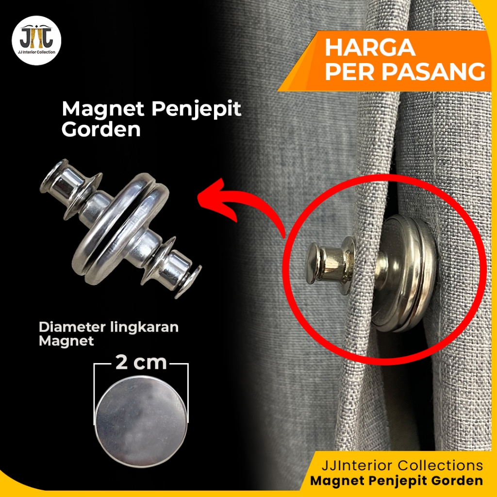 Jual Magnet Kancing Logam Penutup Gorden Penjepit Gorden Anti Cahaya ...