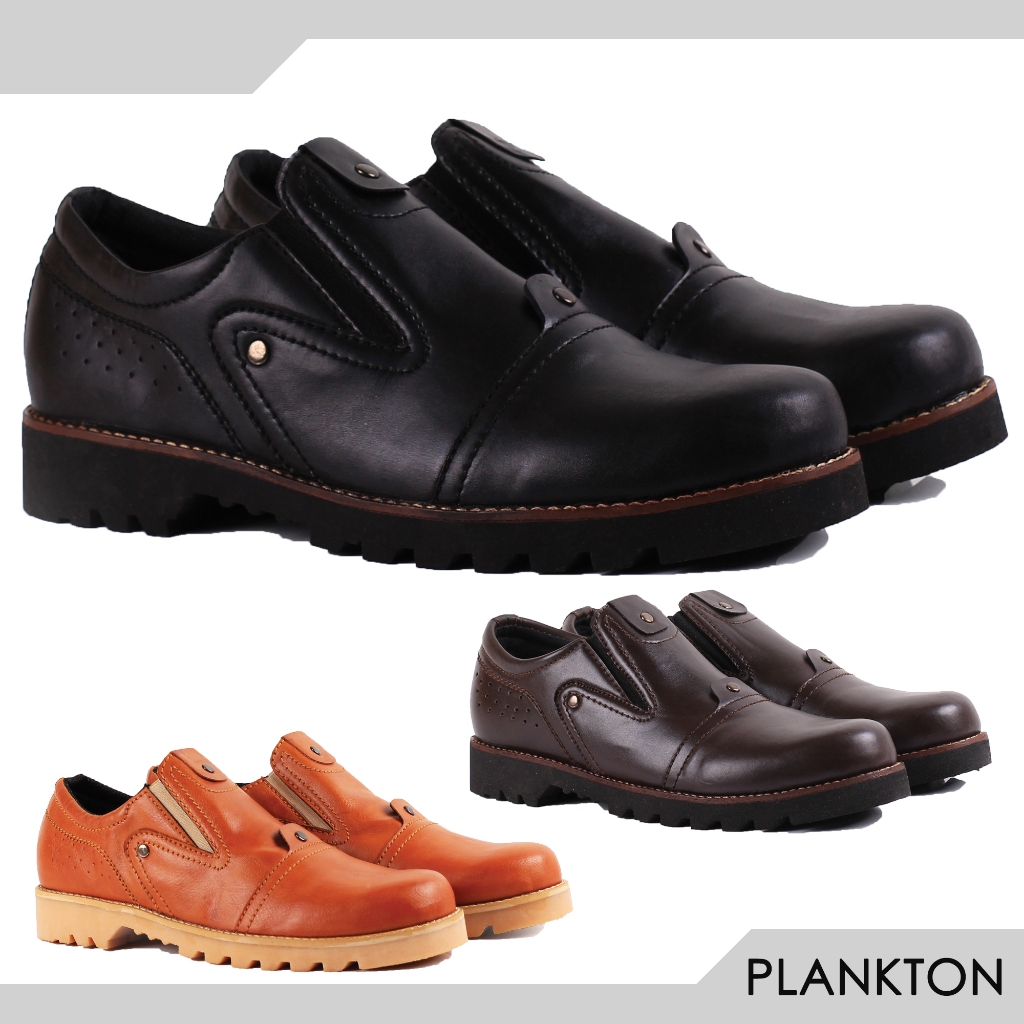 Jual Sepatu Low Boots Pria PLANKTON Black Safety | Shopee Indonesia