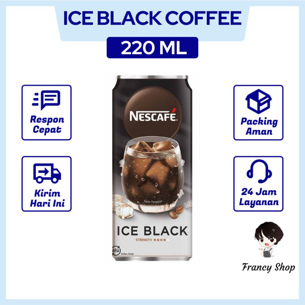 Jual Kopi Nescafe Ice Black Hitam Minuman Kaleng 220 ml | Shopee Indonesia