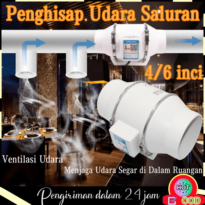 Jual Kipas Angin Hisap Rumah Tangga 4/6 Inci untuk Dapur dan Kamar ...