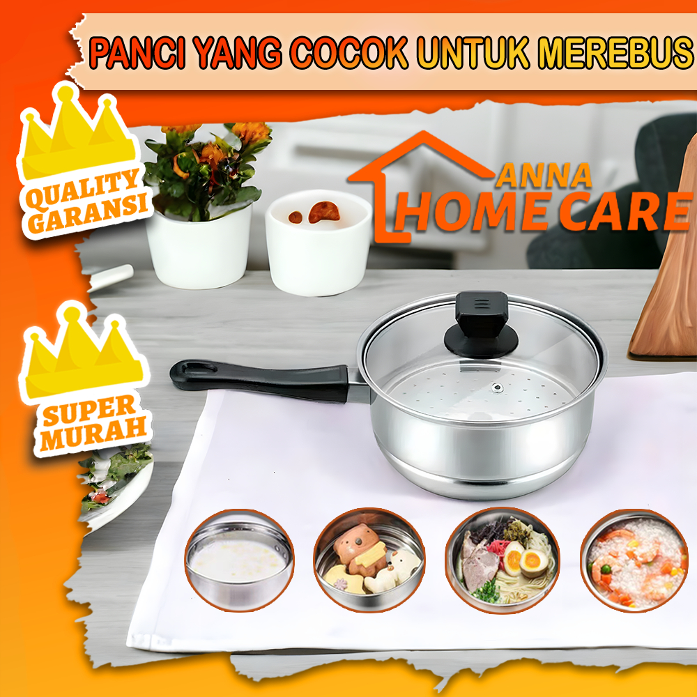 Jual Anna Panci susu steamer kukus milk pot dengan kukusan steamer multifungsi stainless steel ...