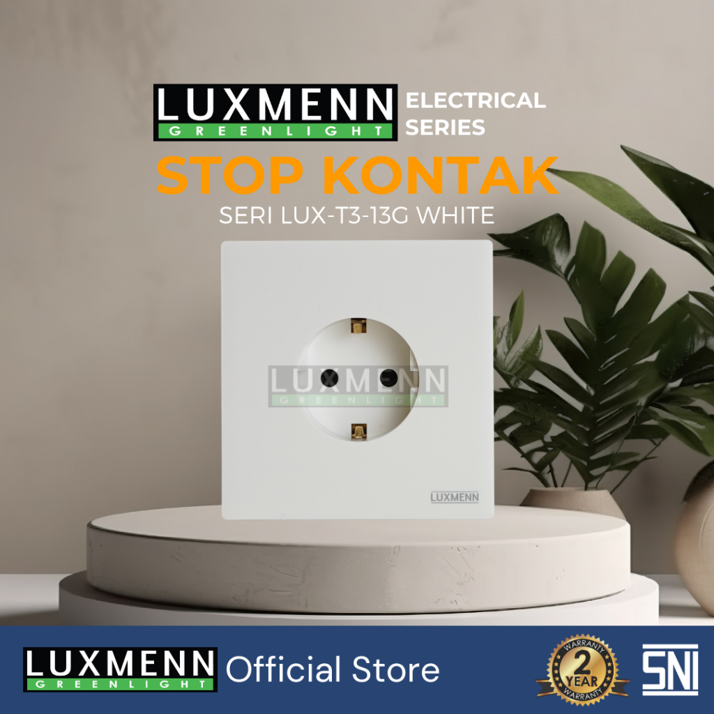 Jual Luxmen Stop Kontak White, Seri LUX-T3-13G | Shopee Indonesia