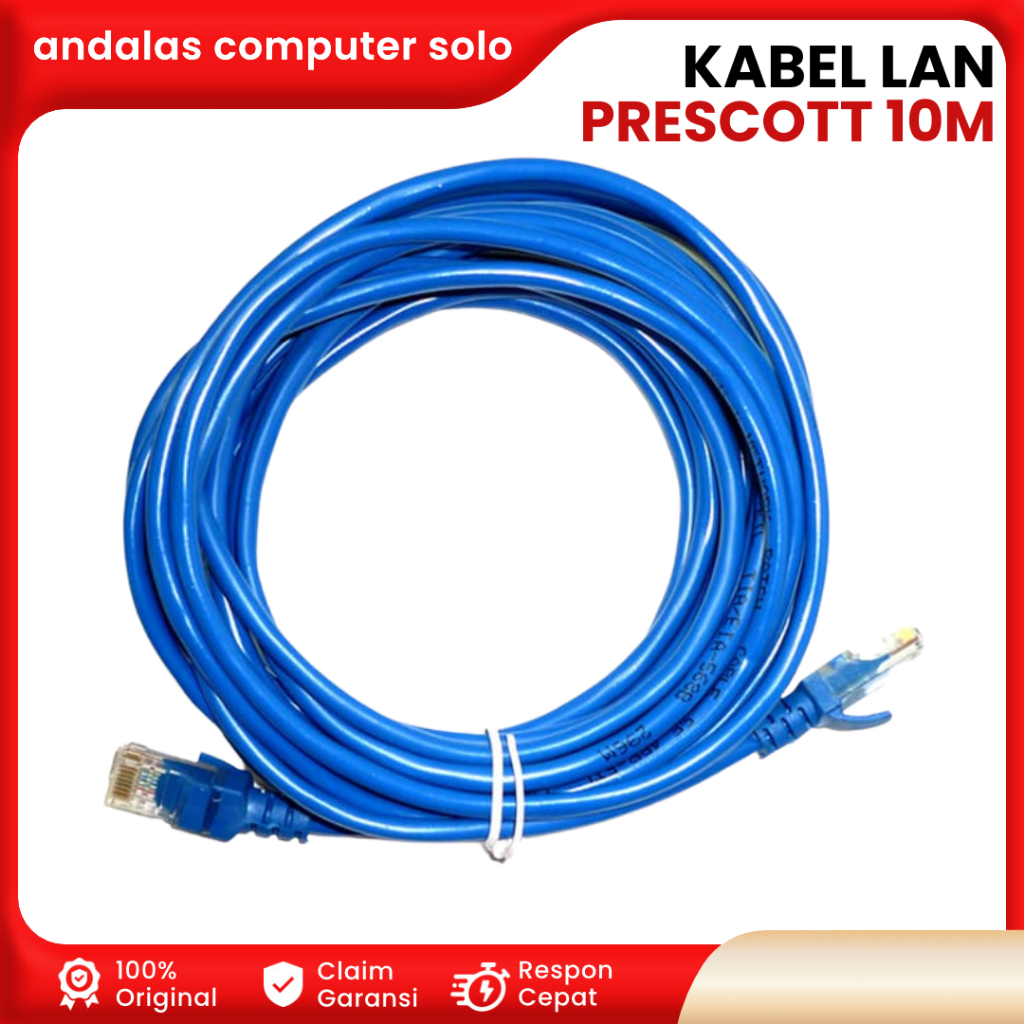 Jual KABEL LAN PRESCOTT 10M CABLE LAN HIGH QUALITY | Shopee Indonesia