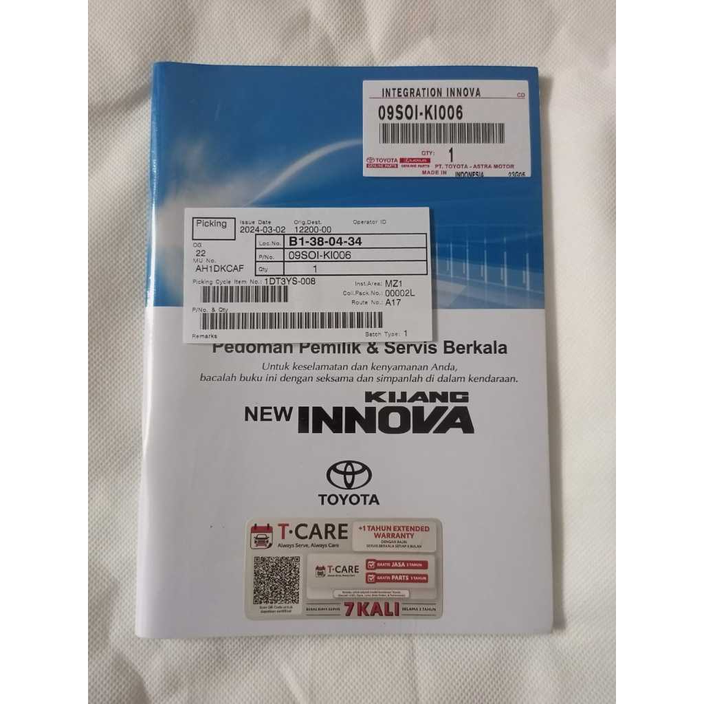 Jual Buku Manual Pedoman Pemilik Integration Book Innova Original ...