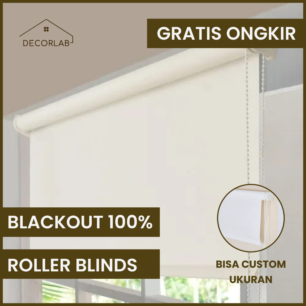 Jual Roller Blind Blackout 100% - 100% BLOK CAHAYA - Tirai Gulung ...