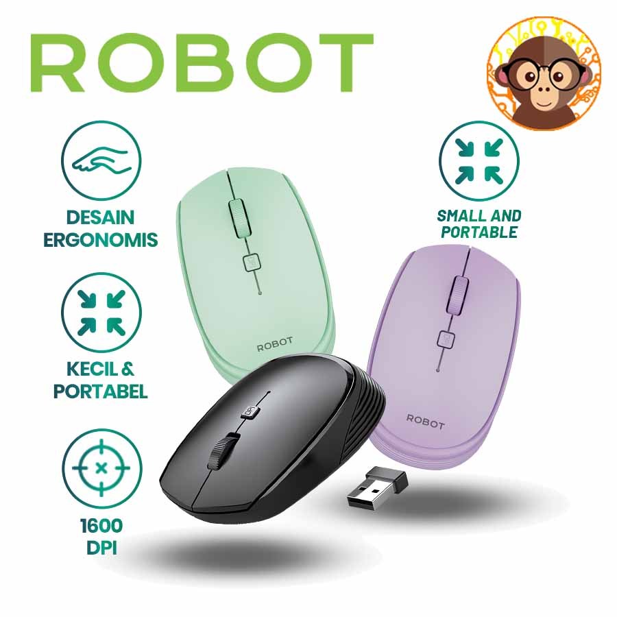 Jual Mouse Robot M205 Wireless 2.4GHz 2.4G 1600DPI Receiver USB untuk ...