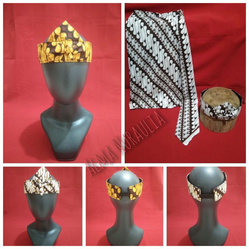 Jual Topi Adat Sunda/Totopong + Selendang Anak & Dewasa (Iket Sunda) 1 ...