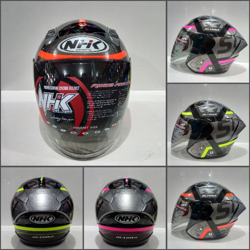 Jual HELM HALF FACE NHK R1 ELITE CORAK ALTURA SINGLE VISOR | Shopee ...
