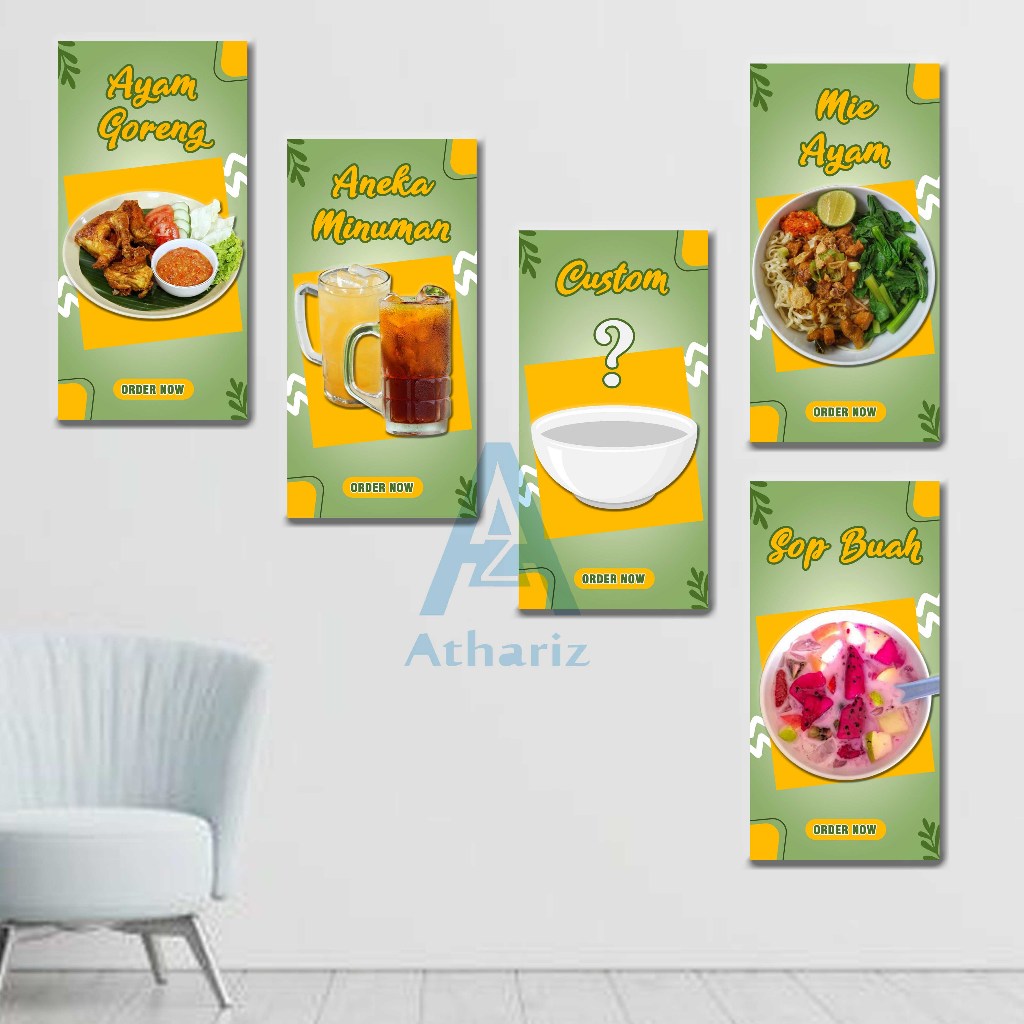 Jual HIASAN DINDING WALDECOR FOOD MENU GREEN UKURAN 15 X 30 CM BIASA ...