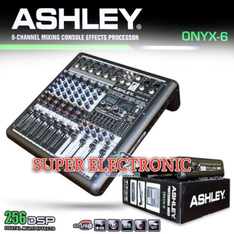 Jual Mixer Ashley Onyx 6 Original 6 Channel Usb-Bluetooth | Shopee Indonesia