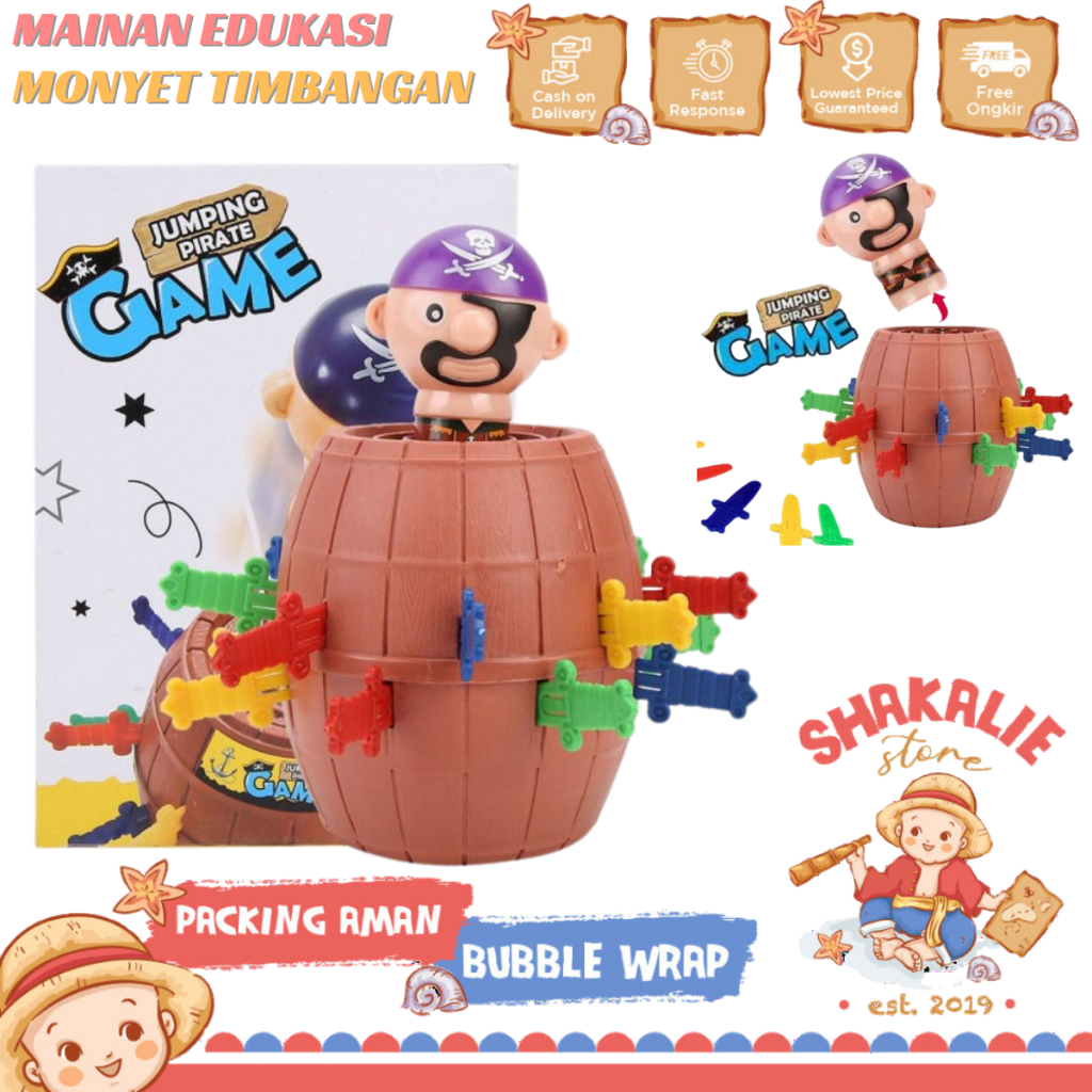 Jual Mainan Anak Jumping Pirates Family Game Pirate Barrel | Shopee ...