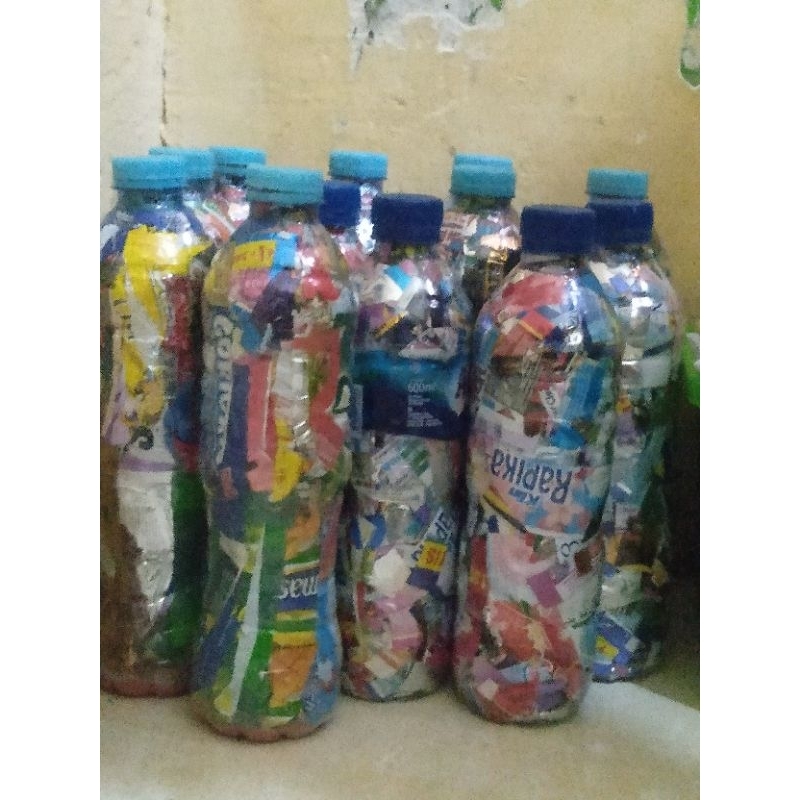 Jual ecobrick botol Aqua atau club' 600 ml | Shopee Indonesia