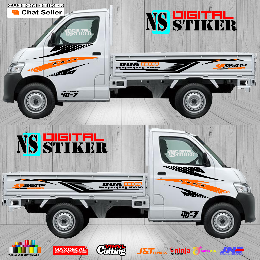 Jual stiker cutting mobil pick up granmax stiker list body samping ...