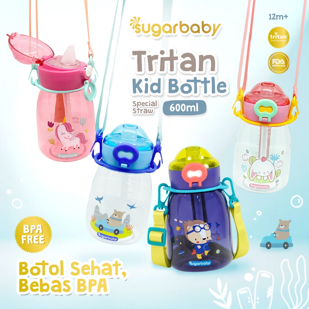 Jual Sugarbaby Tritan Kid Bottle Special Straw 600 ml Botol Minum Anak/Botol Minum Anaka BPA ...