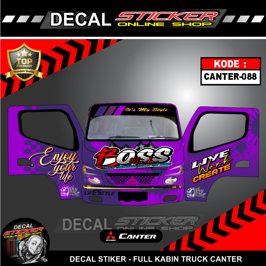 Jual STIKER MOBIL TRUK MITSUBISHI CANTER DECAL PRINT TRUCK FULL KABIN ...