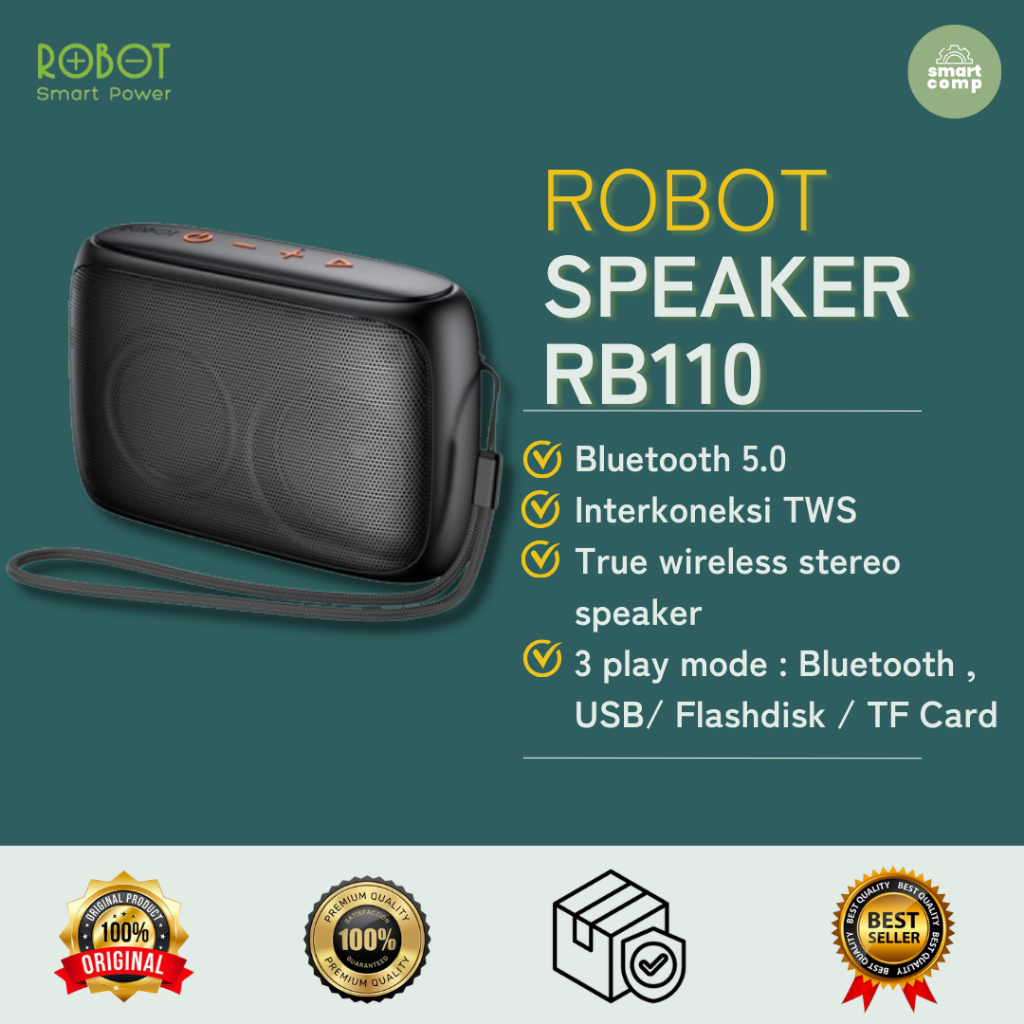 Jual ROBOT RB110 Speaker Bluetooth 5.0 TWS Speaker Aktif Portable Mini - Garansi Resmi 1 Tahun ...