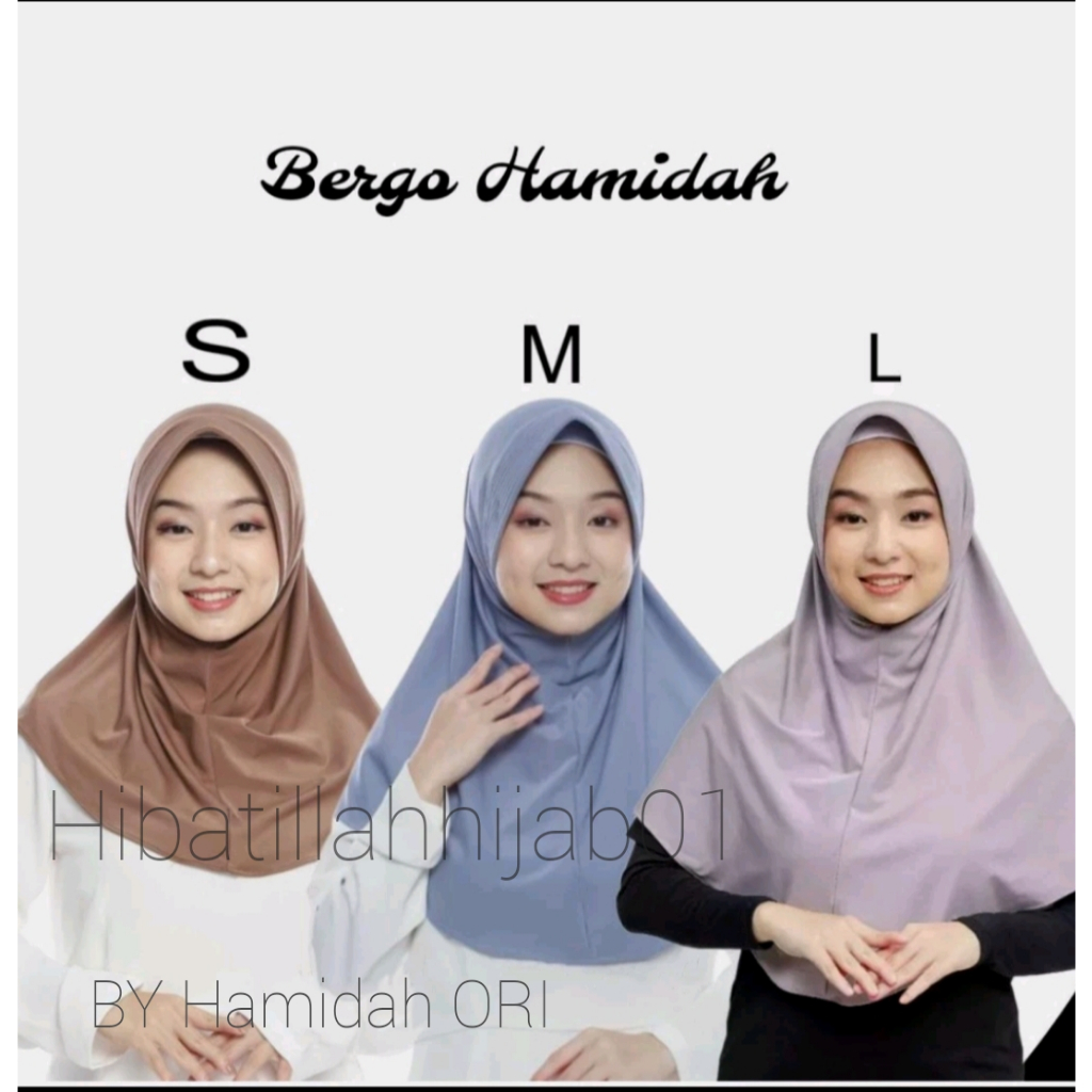 Jual (ORI)Kerudung Sporty Bergo Hamidah Jilbab Sport Jilbab Instan Ukuran S M L Sporty Bahan ...