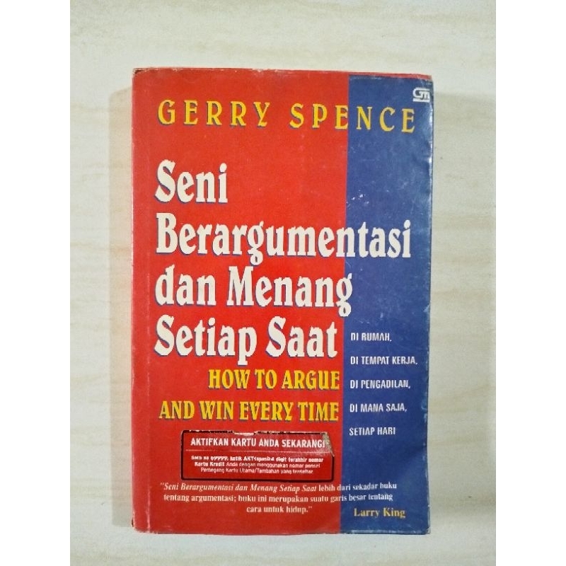 Jual BUKU SENI BERARGUMENTASI DAN MENANG SETIAP SAAT - GERRY SPENCE ...
