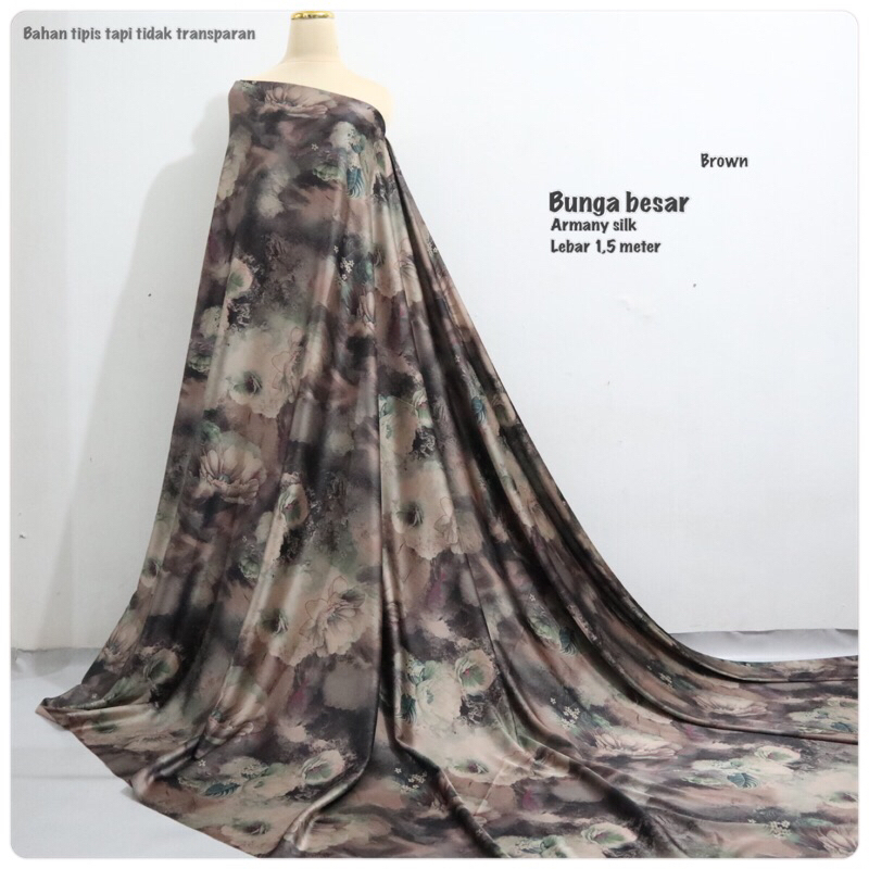 Jual Kain arnami silk brown | kain silk | armany silk | motif batik ...