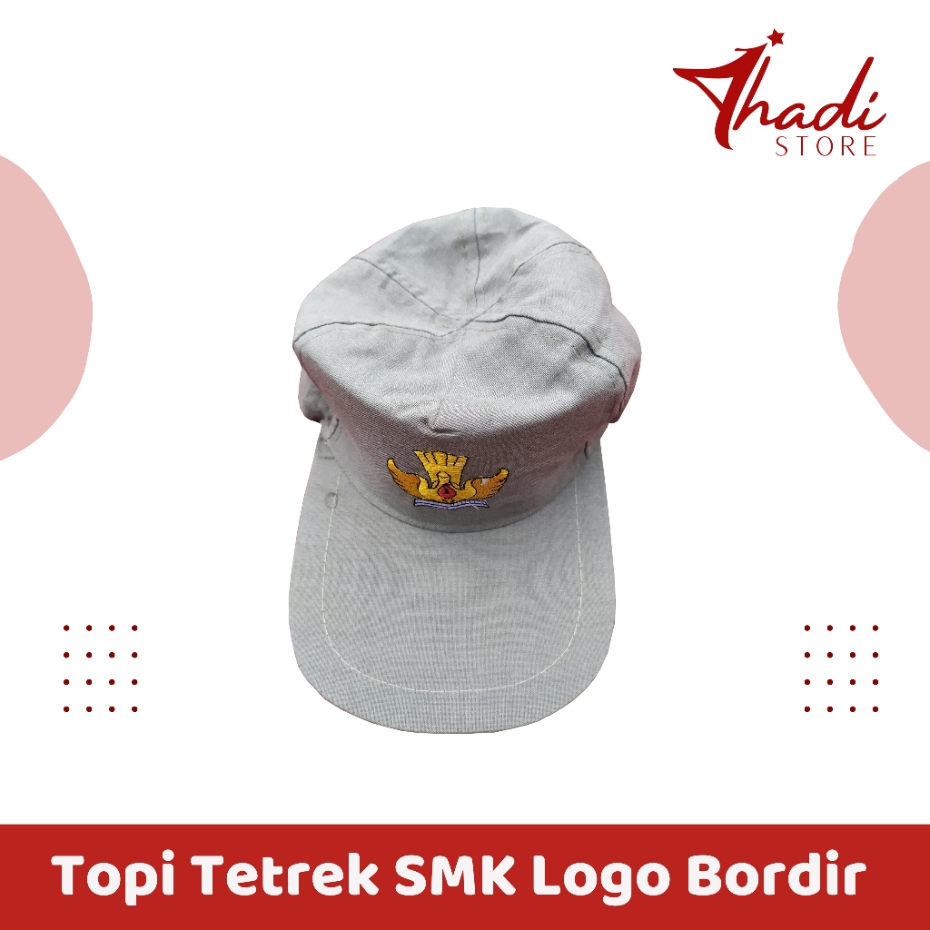 Jual Topi Sekolah SMK SMA Abu Abu Tetrex Logo Bordir | Shopee Indonesia