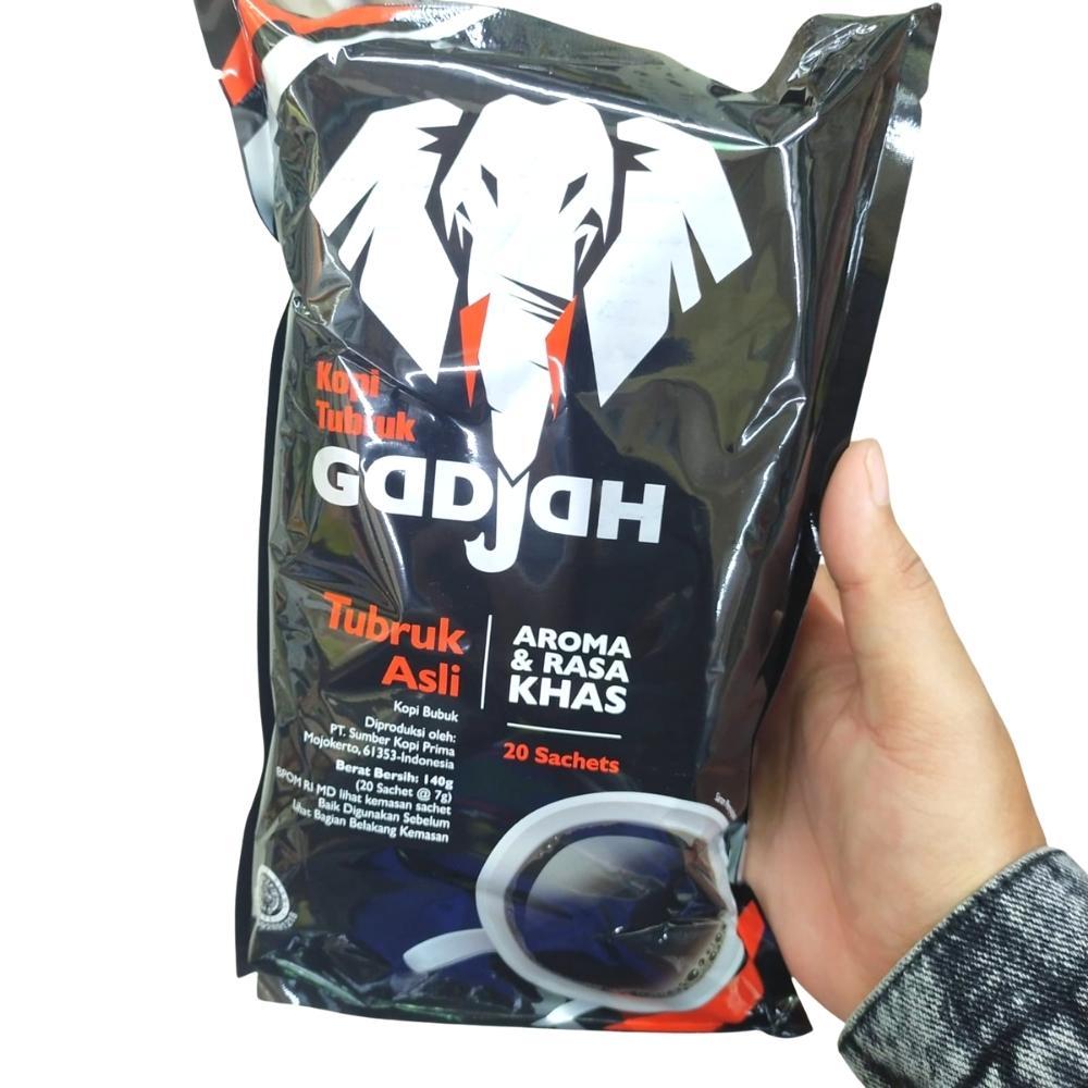 Jual Kopi Gadjah Tubruk Asli Bubuk 140gr isi 20 sachet Minuman Instan Coffee | Shopee Indonesia