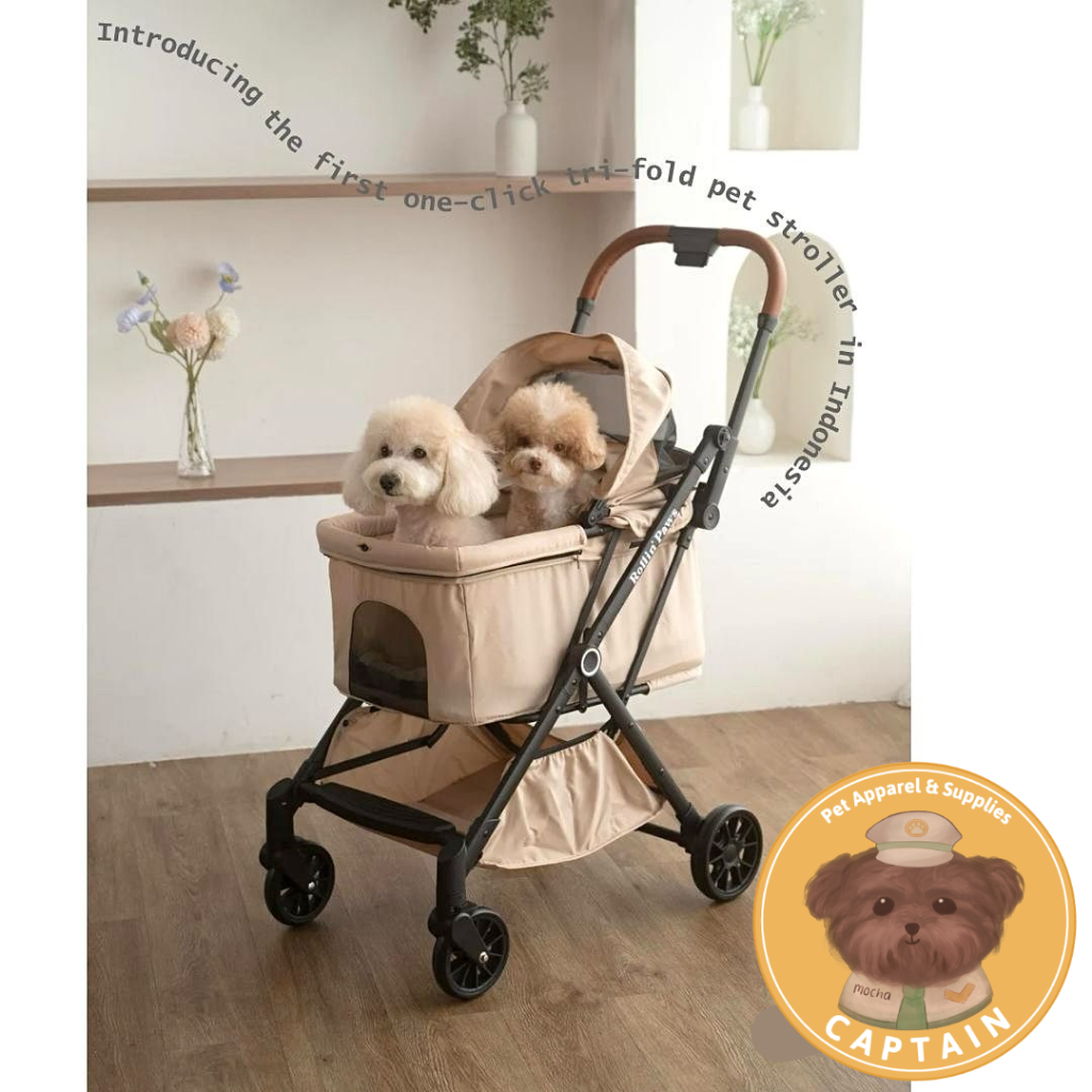 Jual STROLLER LIPAT TRIFOLD PET STROLLER KERETA DORONG TROLI ANJING ...