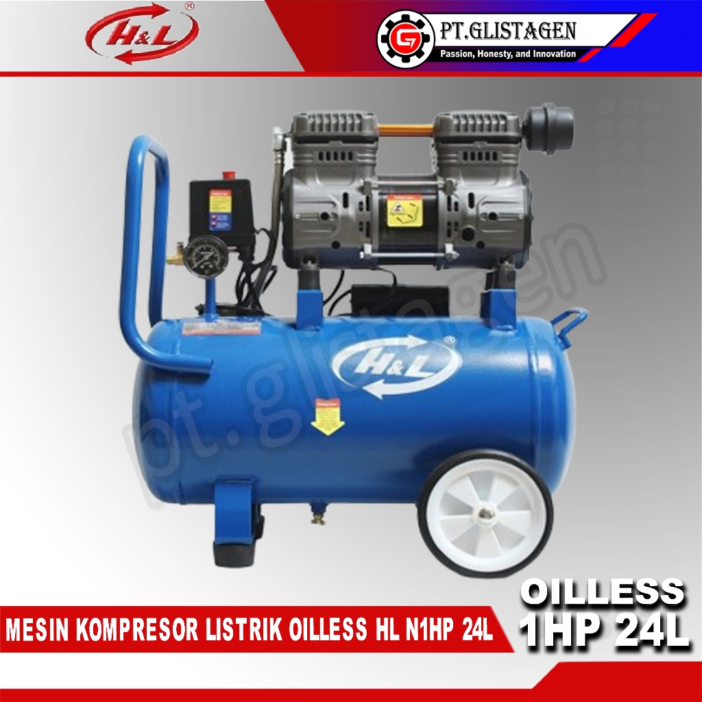Jual HL N1HP24L Mesin Kompressor Angin Listrik OILLESS 1 HP 24L ...