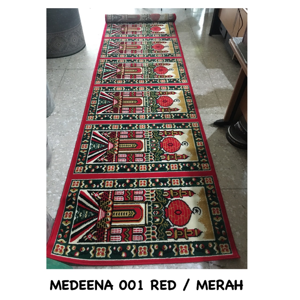 Jual Sejadah Roll Karpet Mesjid Mushola Medeena ukuran 105 cm x 570 cm Sajadah Tebal | Shopee ...