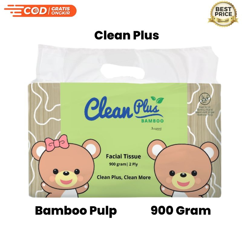 Jual Tisu Tissue Clean Plus Bamboo Isi 900 Gram / 2 Ply / Tissue Bambo ...