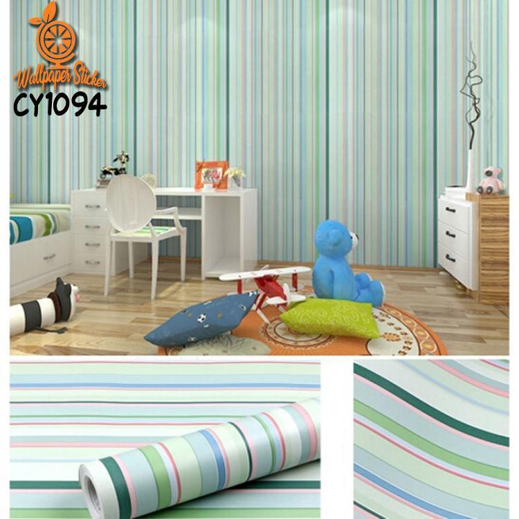 Jual Wallpaper dinding MOTIF SALUR GARIS BIRU HIJAU PINK HITAM PUTIH NAVY | Shopee Indonesia