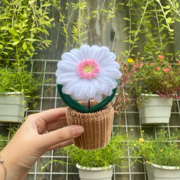 Jual Pot Gerbera dari Kawat Bulu | Pipe Cleaner Flower Pot | Bunga ...