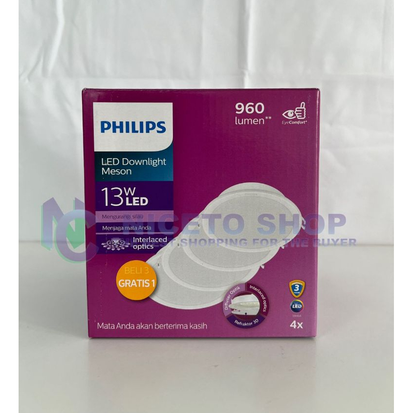 Jual Philips 59464 Downlight Meson Paket 13W D125 Multipack 3+1 ...