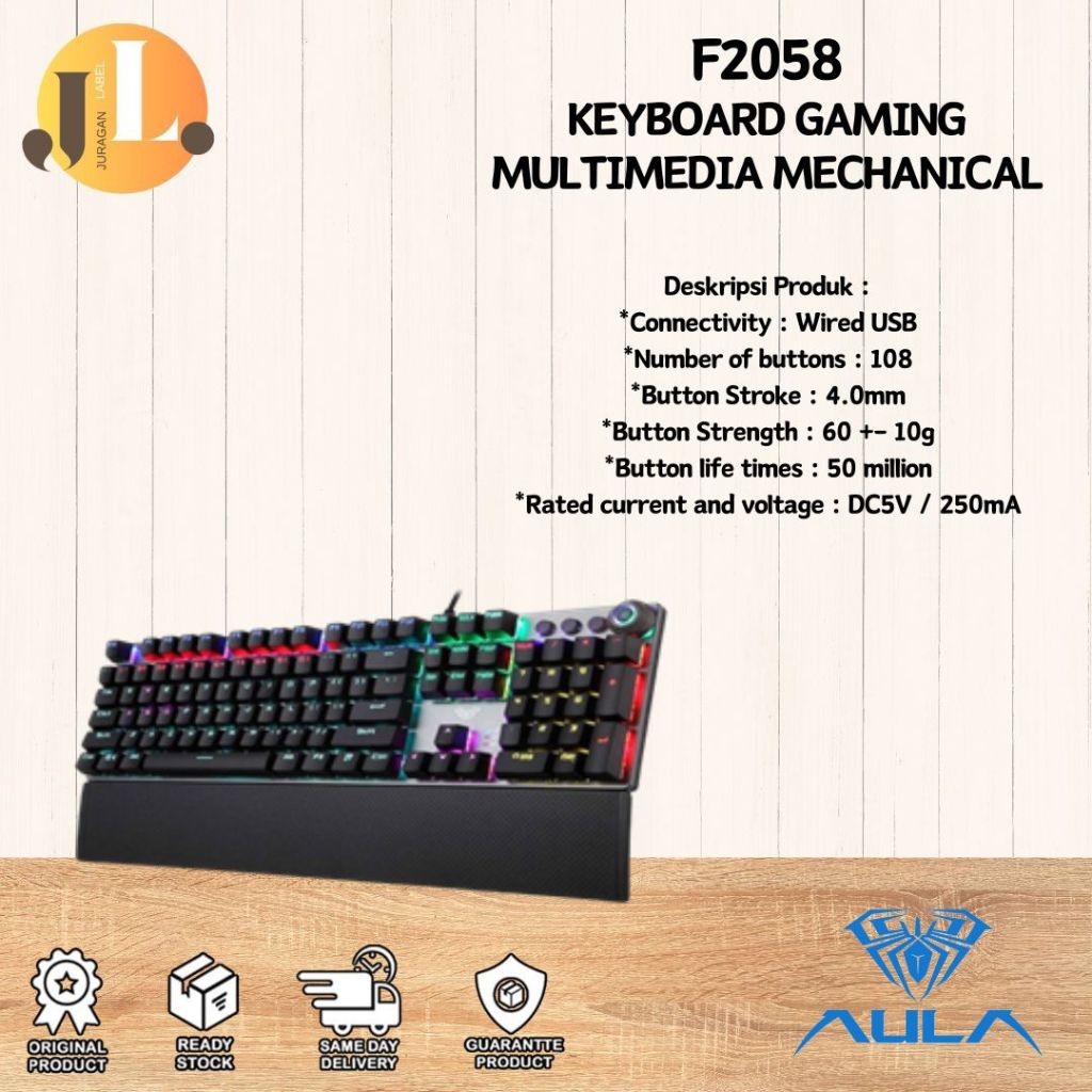 Jual Keyboard Gaming Multimedia Mechanical AULA F2058 | Shopee Indonesia