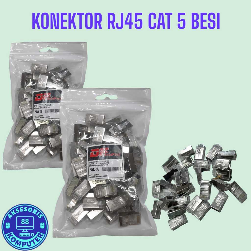 Jual CAT 5 | KONEKTOR RJ45 CAT 5 CAT5 CAT5E BESI LAN | CONNECTOR RJ45 ...